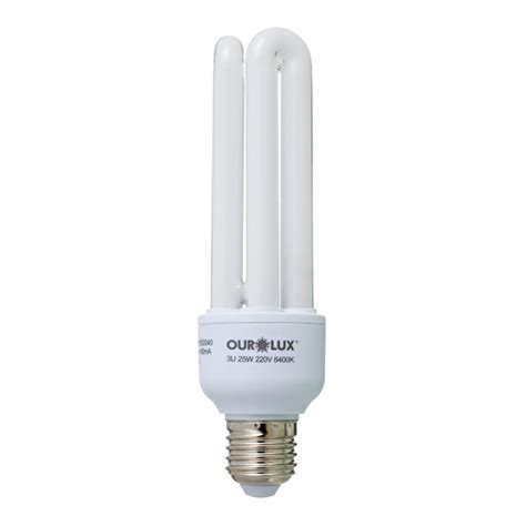 Lâmpada Fluorescente 3U Luz Branca 25W Ourolux 220V Leroy Merlin