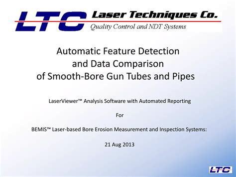 Automatic Laser Inspection Detection And Reporting System For Pipes