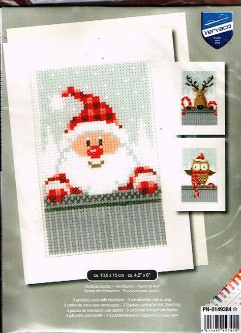 VERVACO BORDUURPAKKET SET VAN 3 KERSTKAARTEN KERSTFIGUREN 384 Tine S Hobby Techniek