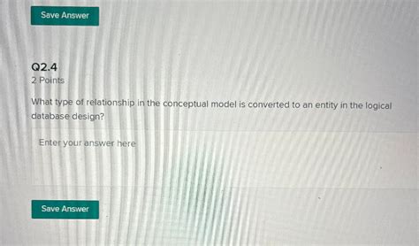 Solved Save Answer Q2 4 2 Points What Type Of Relationship Chegg Com