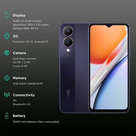 Buy Vivo Y G Gb Ram Gb Crystal Purple Online Croma