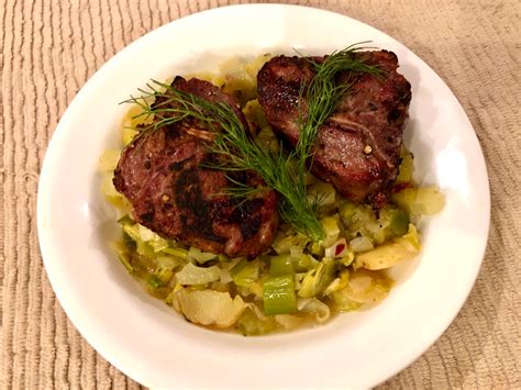 Lamb Chops With Fennel Leek Potato Braise 3122 Omnivore