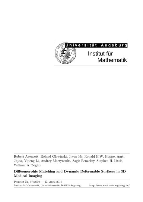 pdf diffeomorphic matching and dynamic deformable surfaces in 3d