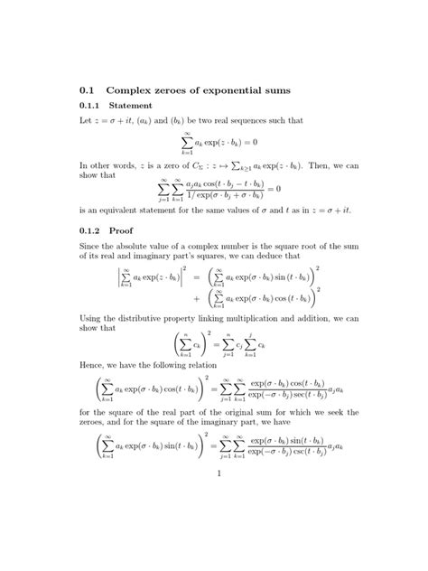 Zeroes Of Exponentials Sum Theorem And Riemann Hypothesis Pdf