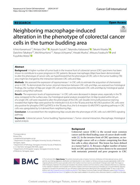 PDF Neighboring Macrophage Induced Alteration In The Phenotype Of Colorectal Cancer Cells In