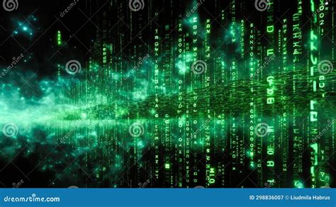 Binary Code On Black Background Computer Generated Abstract Background