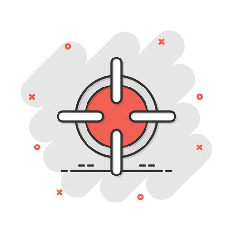Vector Cartoon Target Aim Icon In Comic Style Darts Game Sign