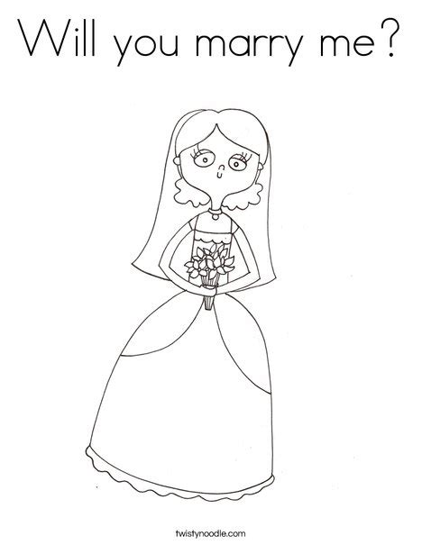 Will You Marry Me Coloring Page Twisty Noodle
