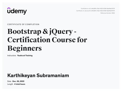 Karthikeyan Subramaniam On Linkedin Udemy Course Completion Certificate