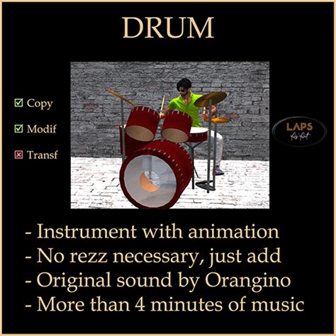 Second Life Marketplace Drum With Animation