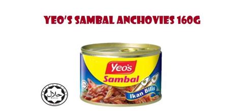 [1 Can] Yeos Sambal Anchovies Sambal Ikan Bilis 160g Lazada