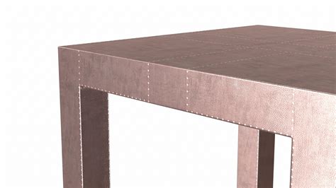 Louise Art Deco Side Tables Square Drink Table Mid Hammered Copper By