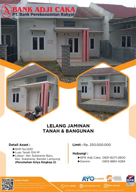 Lelang Tanah And Bangunan Bpr Adji Caka