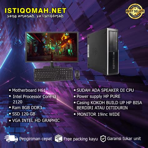 Jual CPU FULLSET BUILD UP HP ANTI LELET FULLSET INTEL CORE I3 2120 RAM 8GB SSD 128GB CASING PSU
