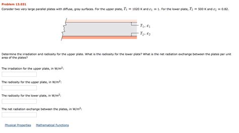 Solved Consider Two Very Large Parallel Plates With Diffuse