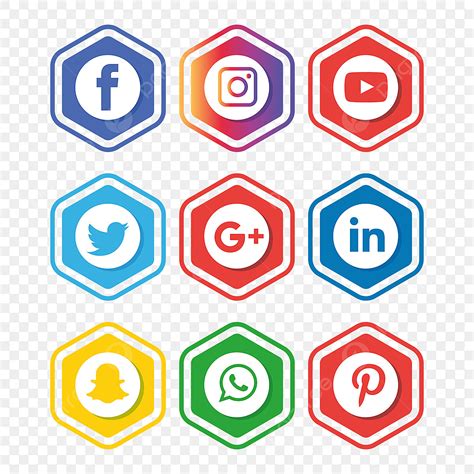 Gambar Ikon Media Sosial Diatur Logo Vector Illustrator Clipart Media