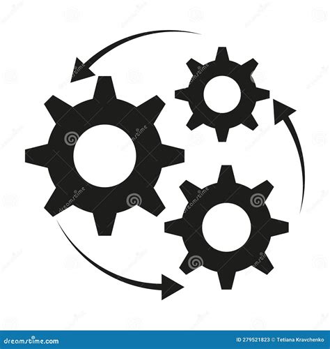 Gears Of The Arrow Reload Mechanism Work Vector Illustration Stock Vector Illustration Of
