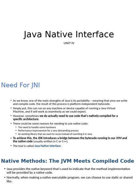 Lecture 26 Java Native Interface Pdf Java Programming Language