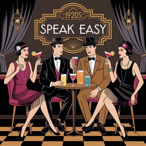 A 1920s Speak Easy Roaring 20s Speak Easy Scene Colorized