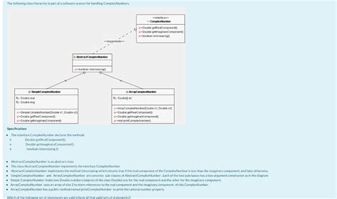 Solved The Following Class Hierarchy Is Part Of A Software