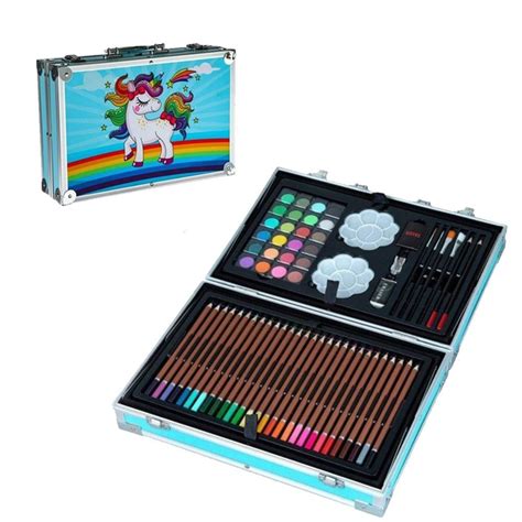 Набор для детского рисования и творчества 145 предметов юный художник в алюминиевом кейсе