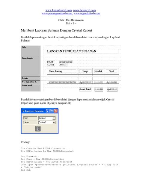 Membuat Laporan Bulanan Dengan Crystal Report Pdf