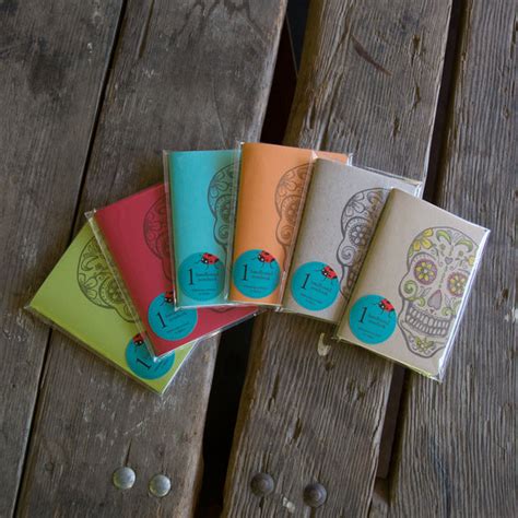 Sugar Skull Notebooks Hand Drawn And Staple Bound Letterpress Printe