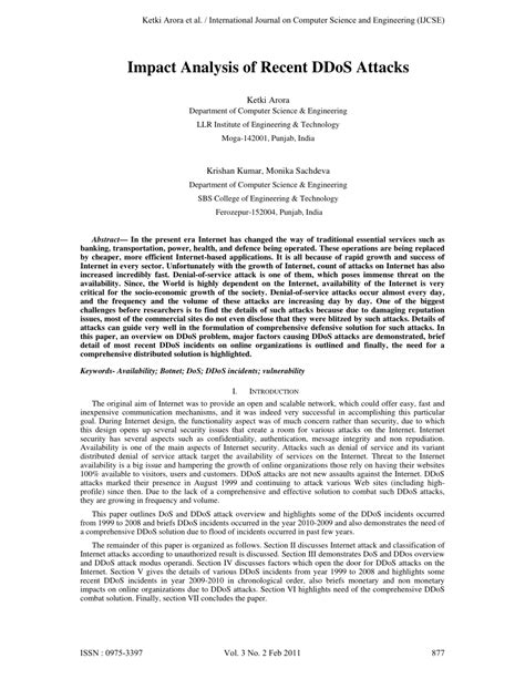 Pdf Impact Analysis Of Recent Ddos Attacks