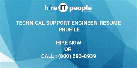 Technical Support Engineer Resume Profile Hire IT People We Get IT Done