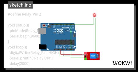 Control LED Using Relay Modole Wokwi ESP STM Arduino Simulator
