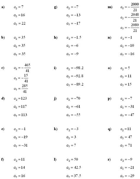 Answers To Math Exercises And Math Problems Arithmetic Sequence