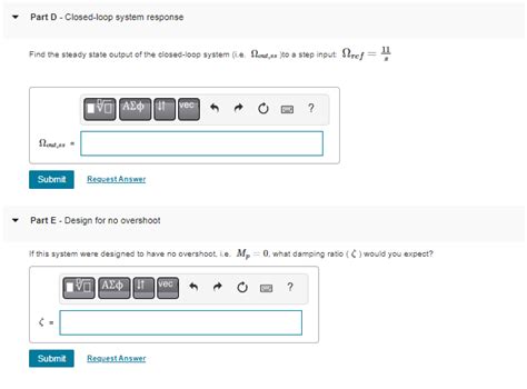 Solved For The Closed Loop System Shown And Given Chegg
