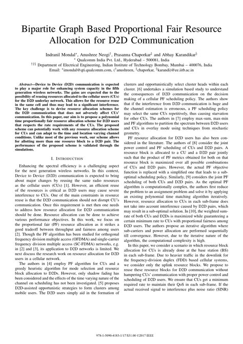 Pdf Bipartite Graph Based Proportional Fair Resource Allocation For