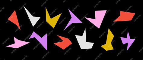 Premium Vector Simple Colorful Sharp Irregular Shapes Set Abstract