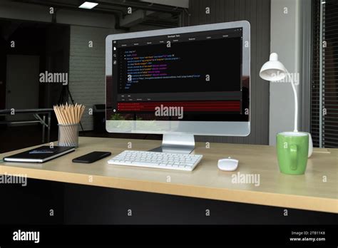 software development programming on computer screen for modish