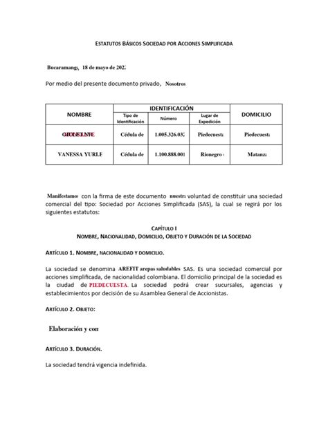 Revisión Modelo Estatutos Sas Pdf Dividendo Liquidación