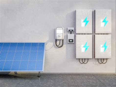 Solar Panel Generate Electricity For Ev Charger Stock Illustration Illustration Of Solar