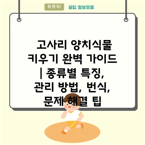 고사리 양치식물 키우기 완벽 가이드 종류별 특징 관리 방법 번식 문제 해결 팁