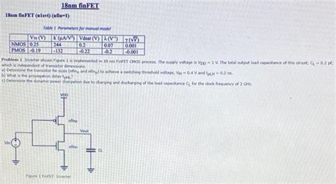 Solved 18nm Finfet 18am Finfet Alsvt Nfin 1 Table 1