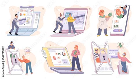 Hacker And Cybercriminal Phishing Theft Of Identity Credentials Password Bank Document