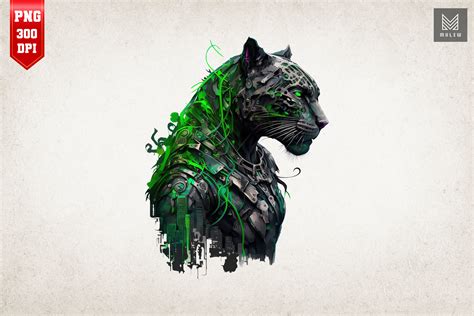 Cyberpunk Panther St Patricks Day Graphic By Mulew · Creative Fabrica