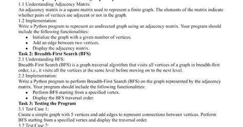 Create A Program To Represent A Graph Using An Adjacency Matrix And