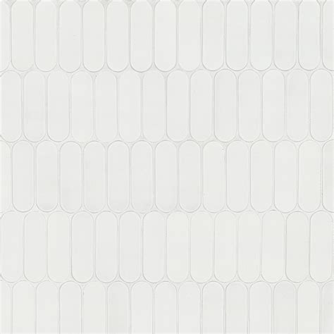 Bianco Glossy Ellipse Mosaic Tile Glass Tile Msi