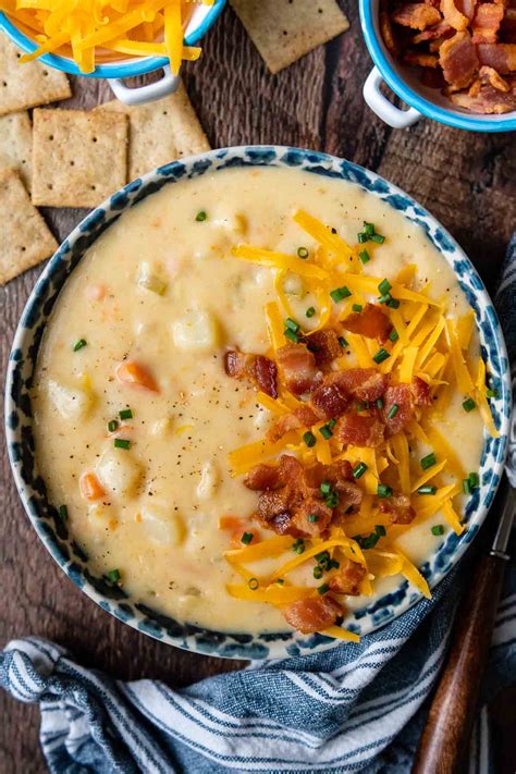 Velvety Thick Creamy Gluten Free Potato Soup Loaded Baked Style