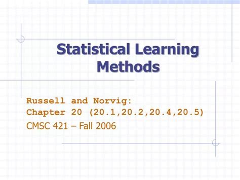 Ppt Statistical Learning Methods Powerpoint Presentation Free Download Id3133131