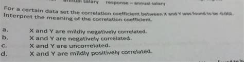 solved for a certain data set the correlation coefficient