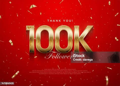 추종자 100k 배경 팬을위한 인사말 배너 포스터 감사합니다 성취 축하 디자인을 위한 프리미엄 벡터 배경 3차원 형태에 대한