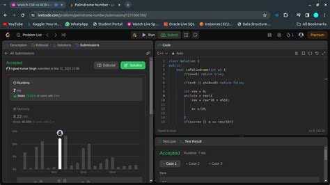 Leetcode Challenge Palindrome Number Ujjwal Kumar Singh Posted On The Topic Linkedin