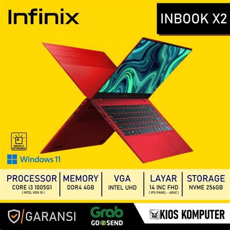 Jual INFINIX INBOOK X2 CORE I3 1005G1 4GB RAM 256GB NVME 14 INC FHD IPS