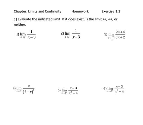 Solved Chapter Limits Homework Exercise 11 3 Evaluate